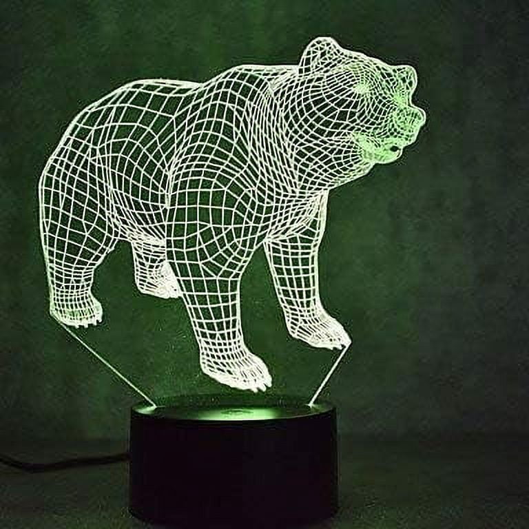 Animal Bear Gifts for Bear Lovers 3D Illusion Night Light Touch Lamp ...
