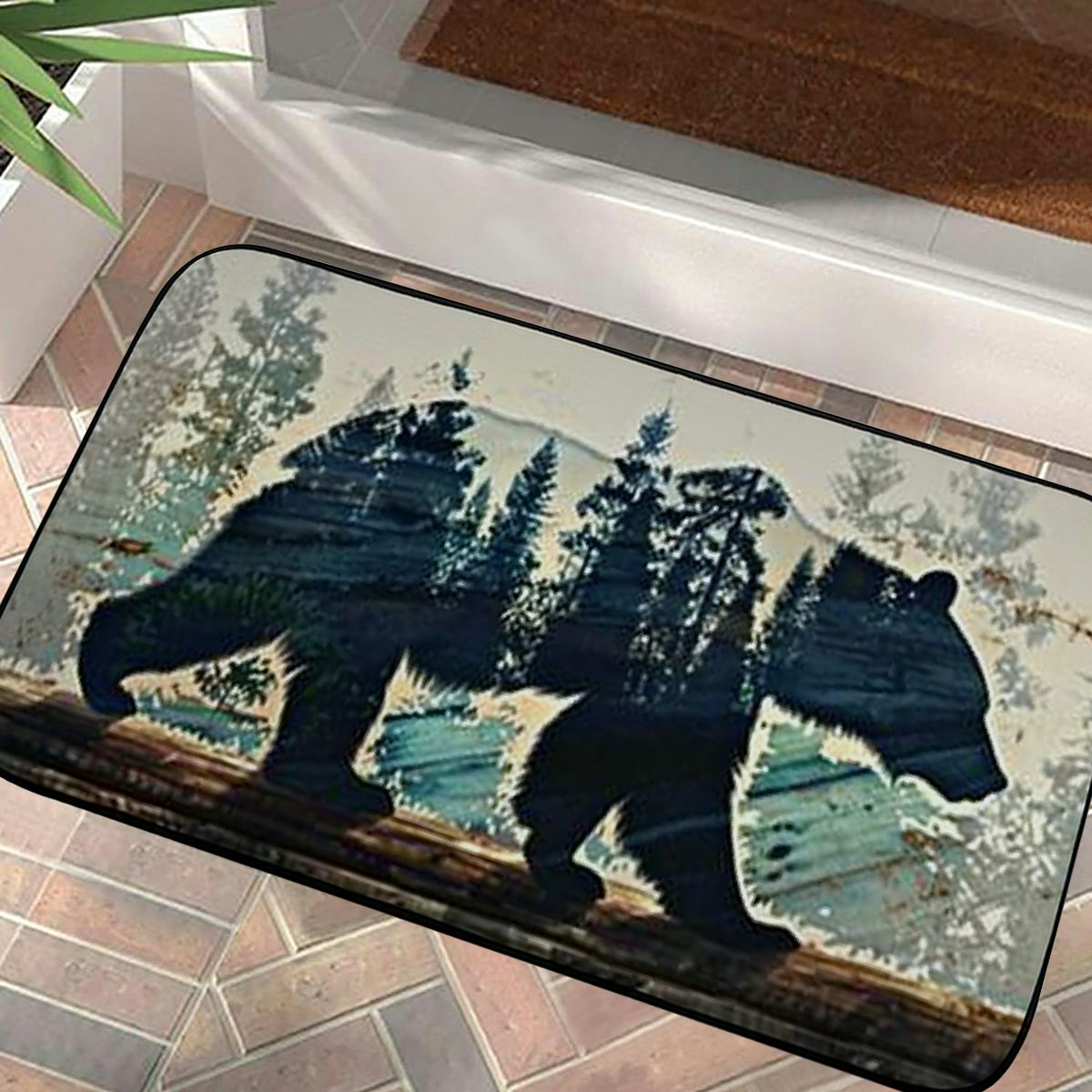 Animal Bear Wolf Forest Bear Camping Decorative Doormat,Camping Bear ...