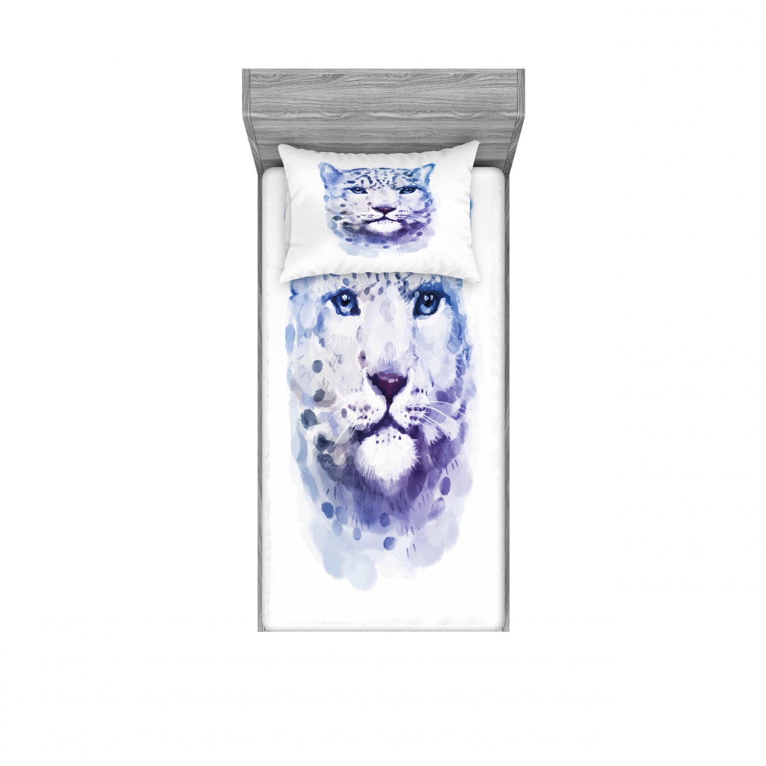 Animal Bedding Set with Sheet & Covers, Big Wild Cats Themed Print ...