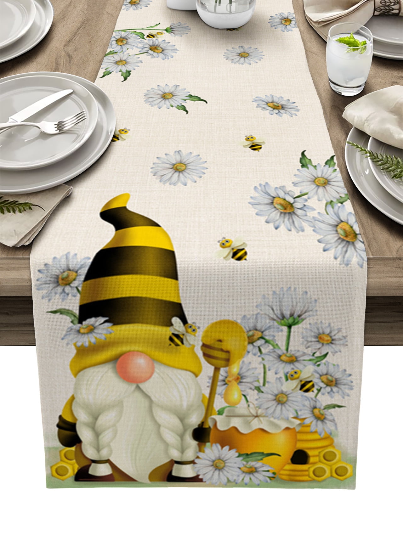 Animal Bee Wings Table Runner Wedding ration Home Dinner Table r Cotton Linen Table Runner ...