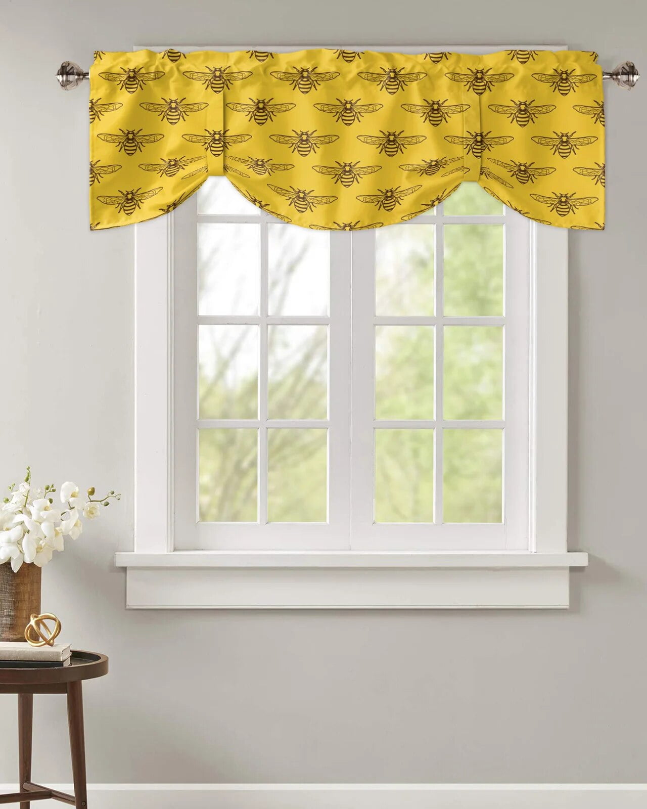 Animal Bee Wings Window Curtain Kitchen Cabinet Coffee Tie-Up Valance ...
