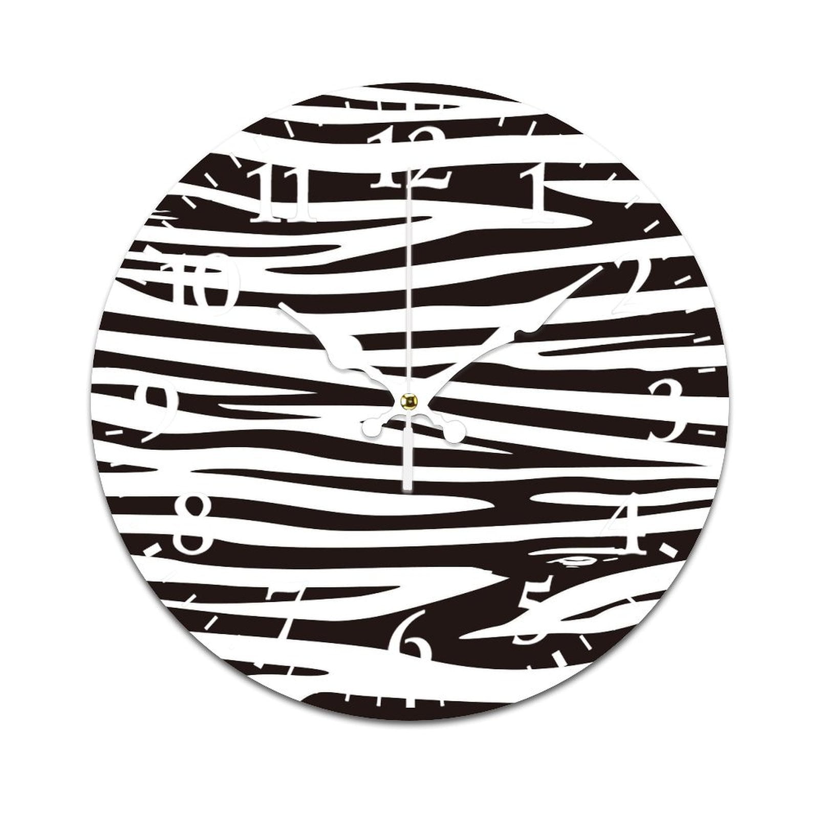 Animal Black And White Zebra Pattern Wall Clock Modern Design Clocks ...