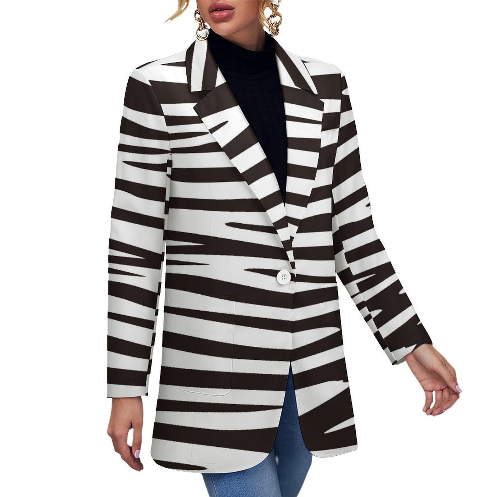 Animal Black And White Zebra Pattern Woman Casual Loose Suits Summer ...