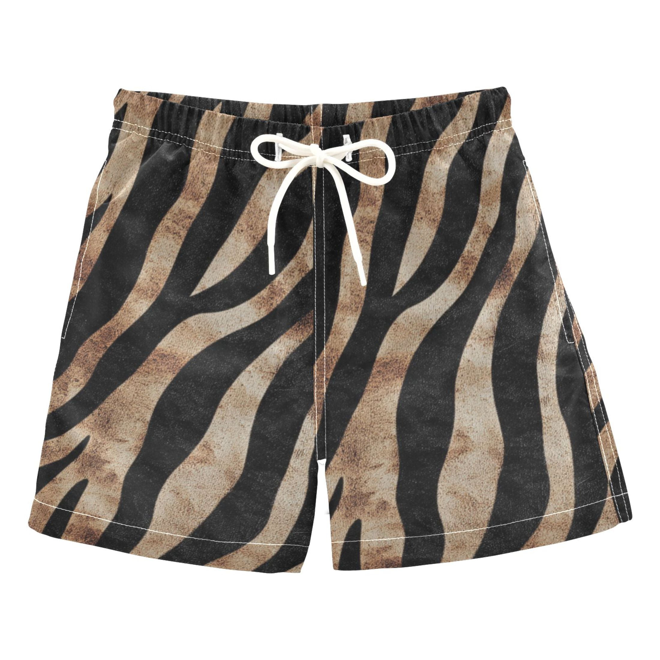 Animal Black Stripes Boys Swim Trunks Quick Dry Boy Swim Shorts for 3 ...