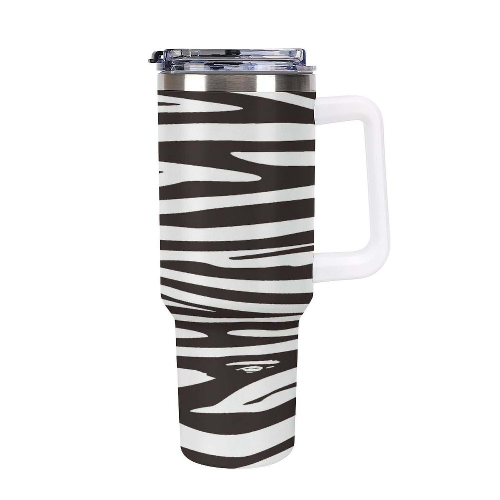 Animal Black And White Zebra Pattern Insulated Tumblers with Lids And ...
