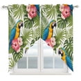 Animal Blue Parrot Swag Curtain Valance for Window 2 Panels Pink Red ...