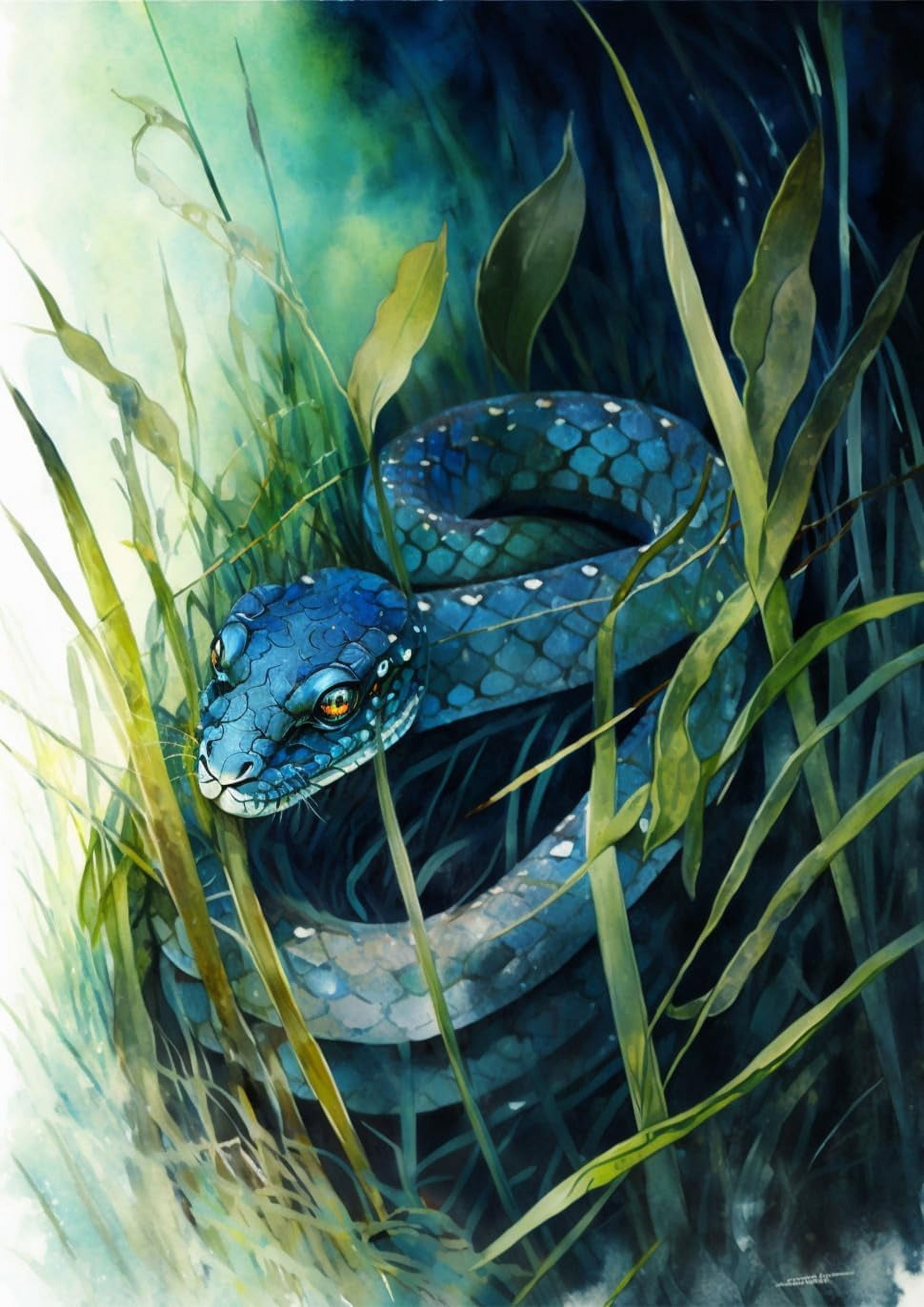 Animal Blue Snake 1000 Piece Creative Fun Jigsaw Puzzle for Adults ...