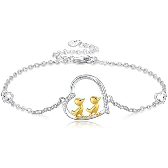 Animal Bracelet Sterling Silver Duck/Dachshund/Capybara/Panda/Penguin ...