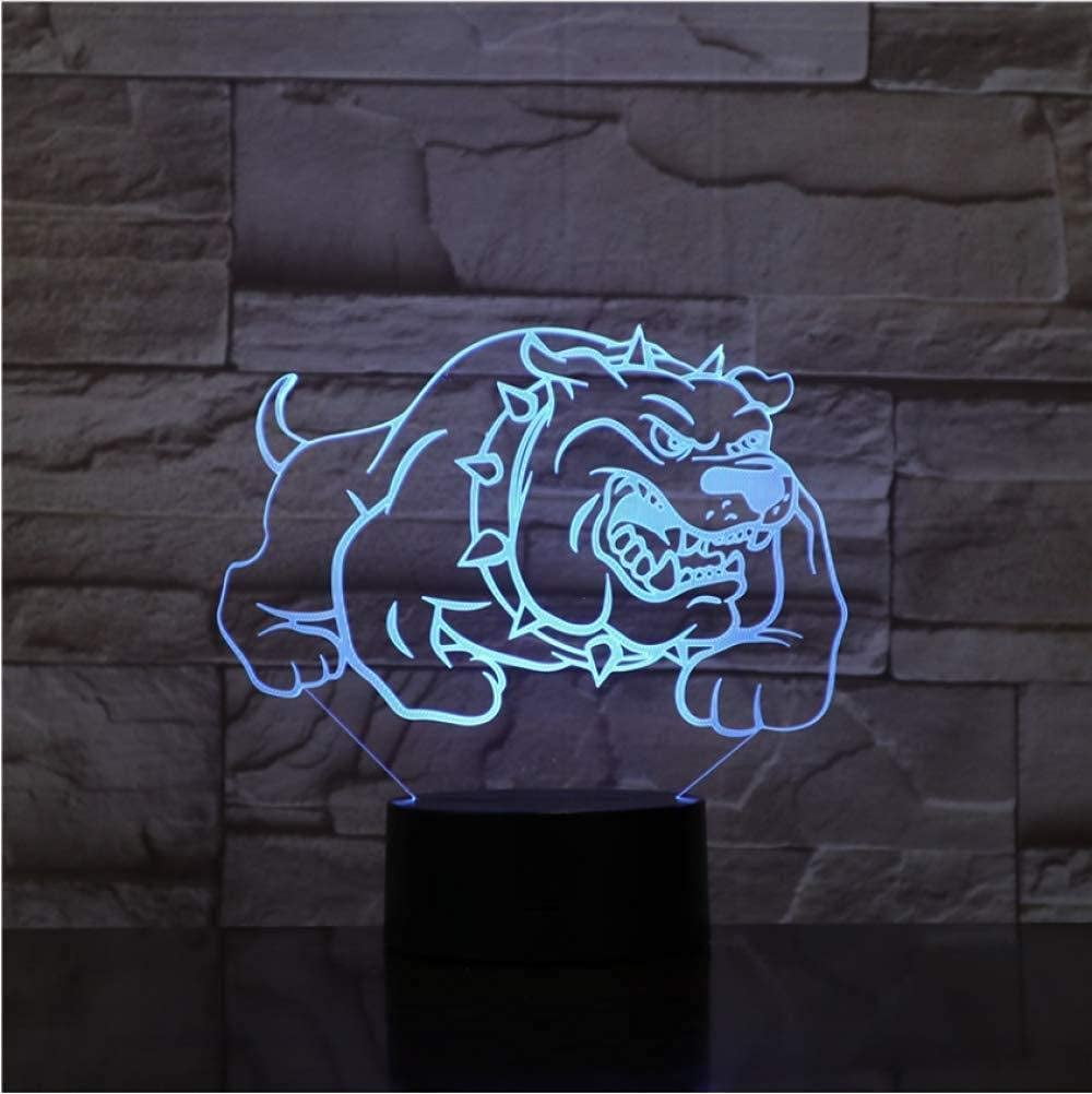 Animal Bulldog Toys 3D Illusion Night Light Smart Touch Lamp, Creative ...