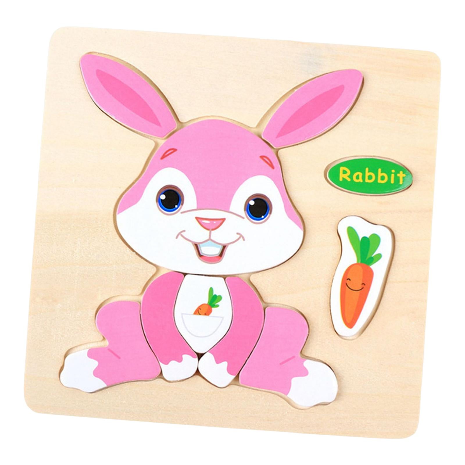 Animal Bunny Puzzle Board Educational Toy Cartoon Rabbit Jigsaw Puzzles ...