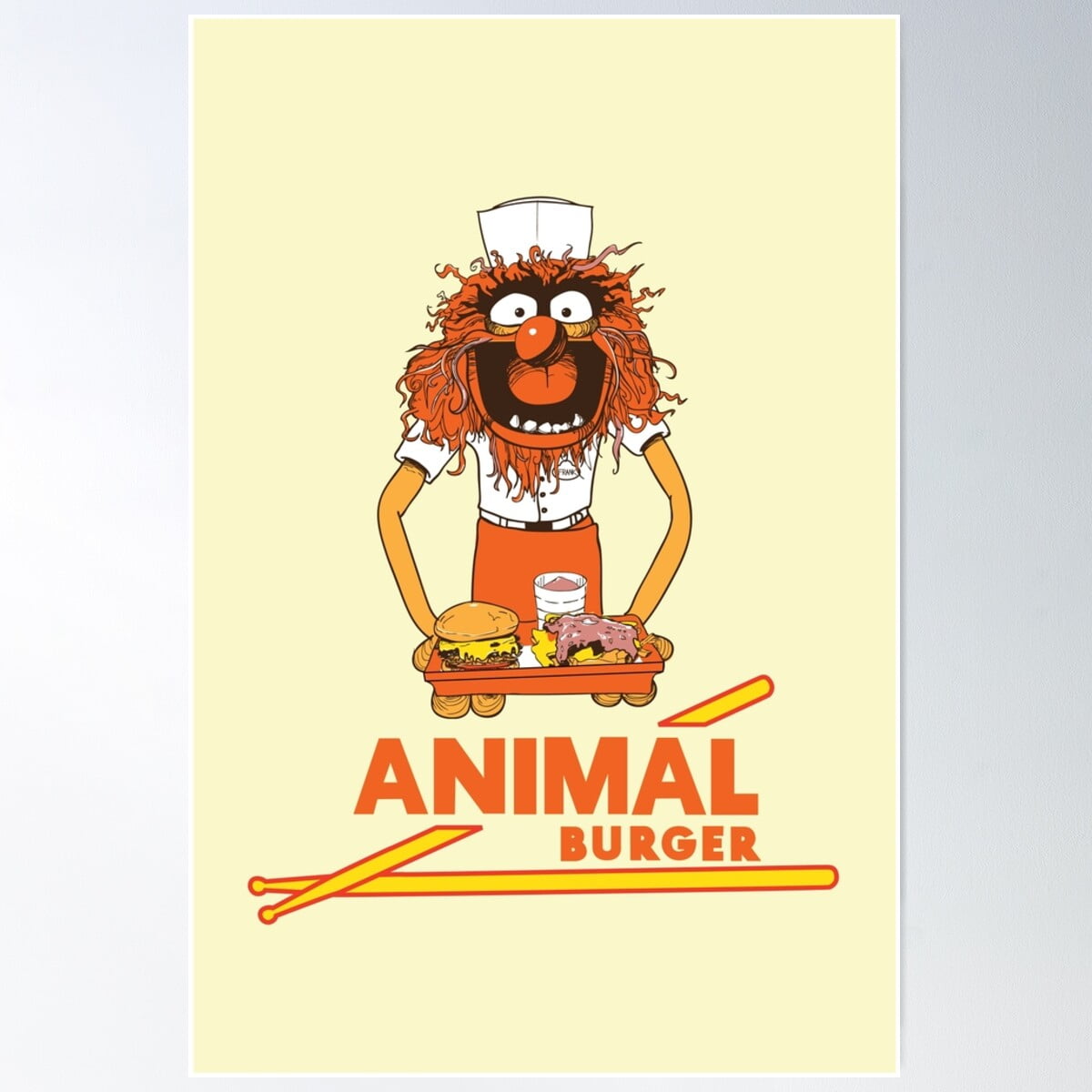 Animal Burger Poster Wall Art, Modern Wall Decor For Living Room ...