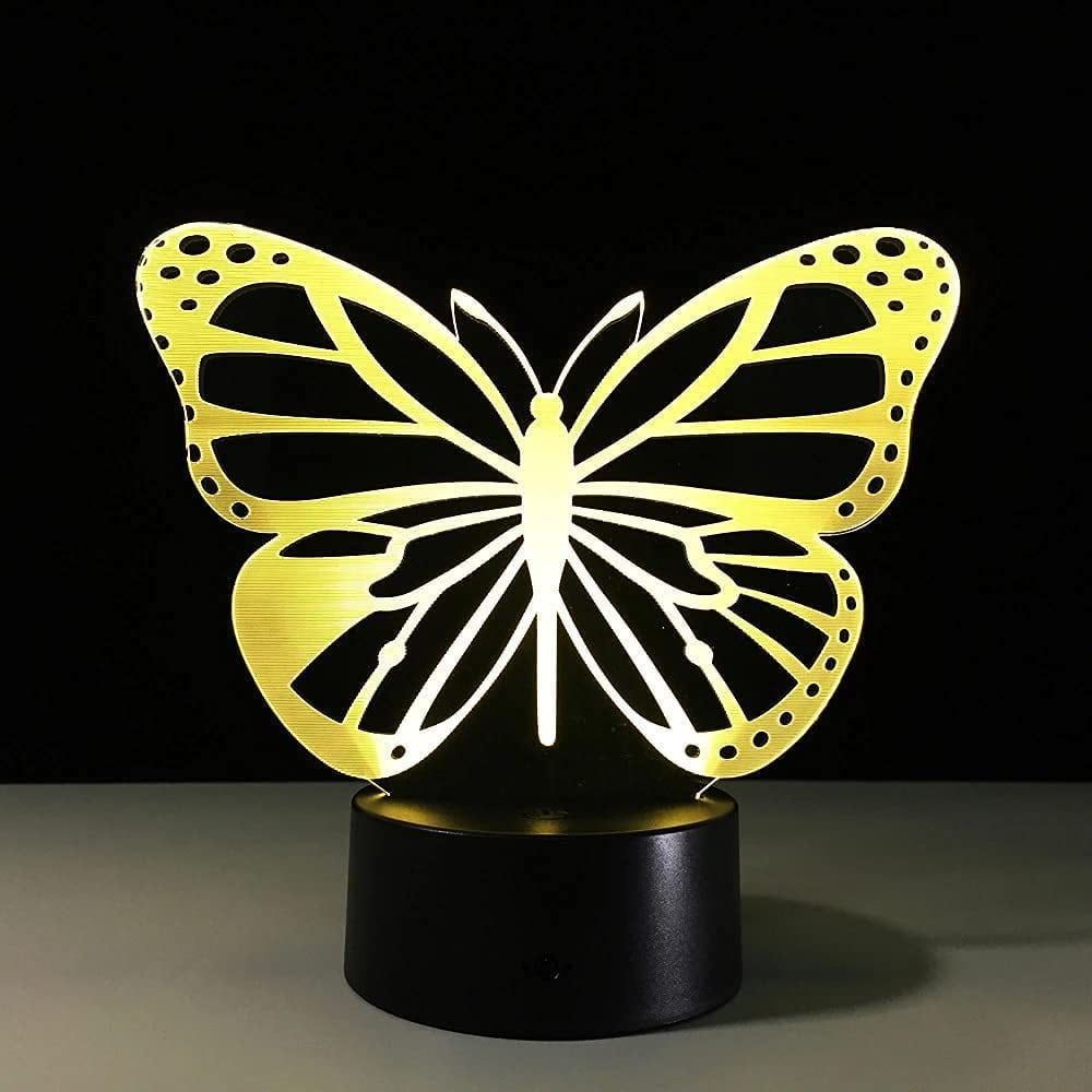 Animal Butterfly Toys 3D Illusion Night Light Smart Touch Lamp ...