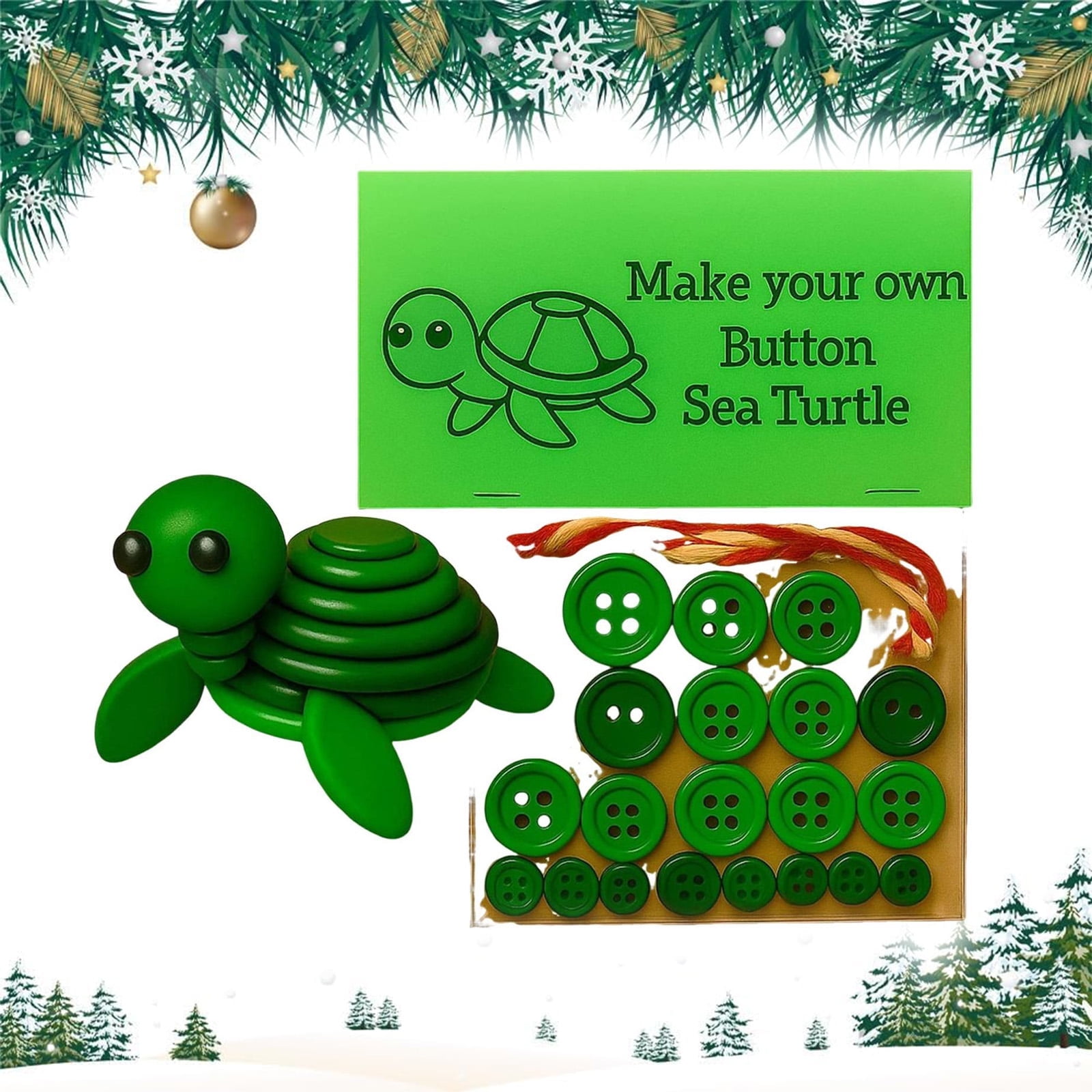 Animal Button Ornament Kit,Animal Buttons,Turtle DIY Highland Cow ...
