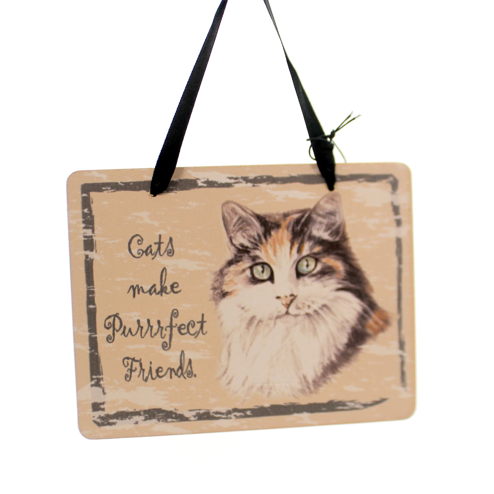 This Little Piggy 3.50In Calico Cat Plaque, Wood, Purrfect Friends ...
