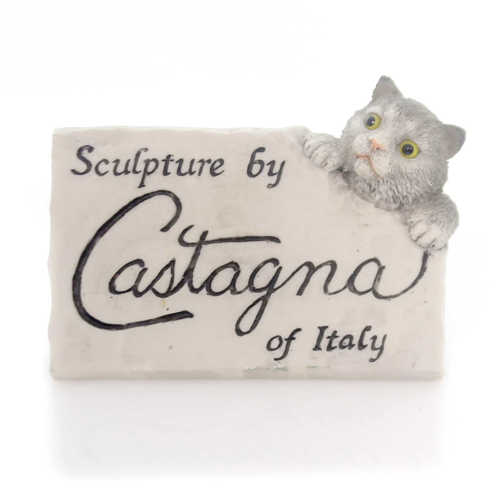Animal Castagna Sculpture Display Sign Stone Italy Cat Kitten 1285 Gray ...