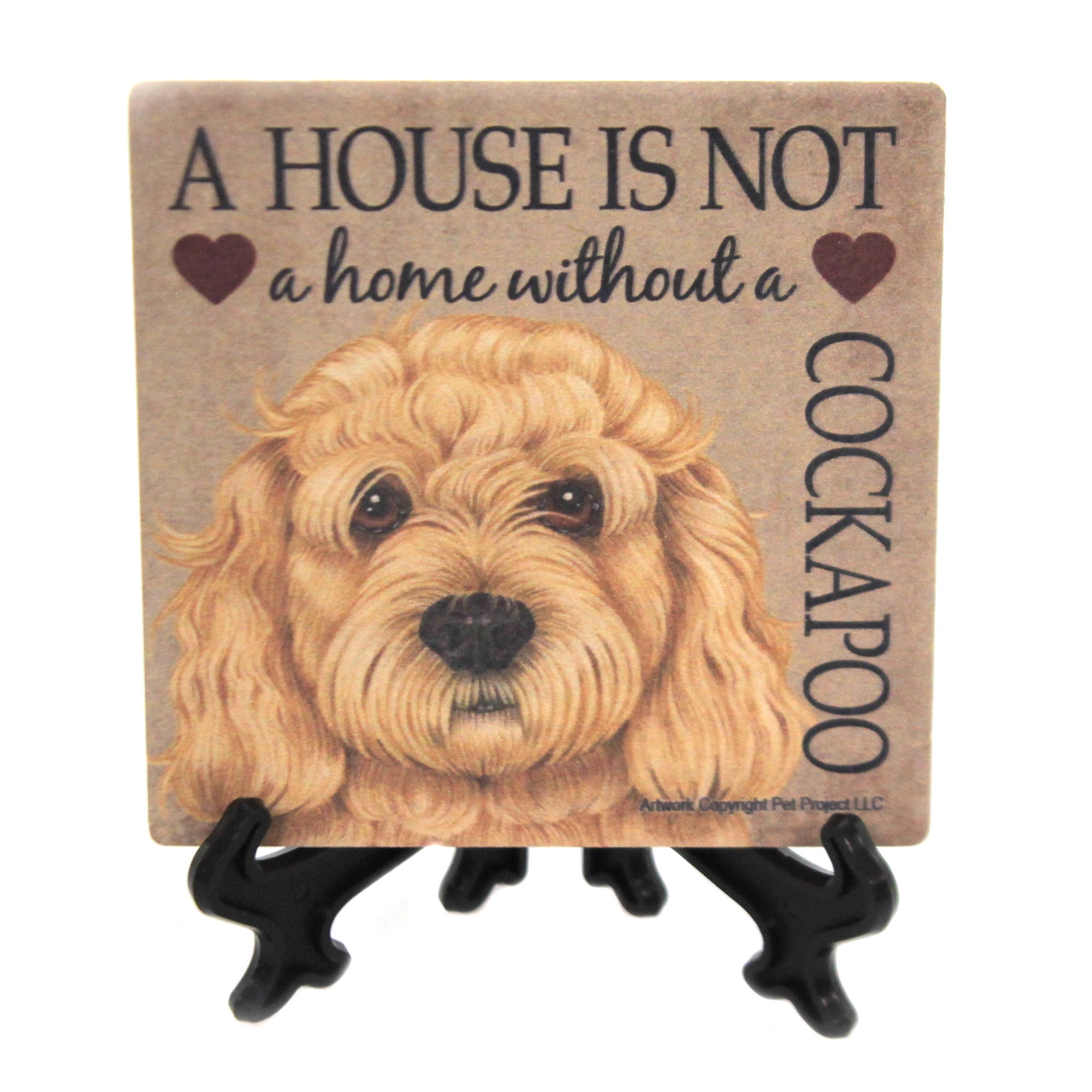 Animal Cockapoo - Home Stone Cork Back Coaster Easel 24689 - Walmart.com