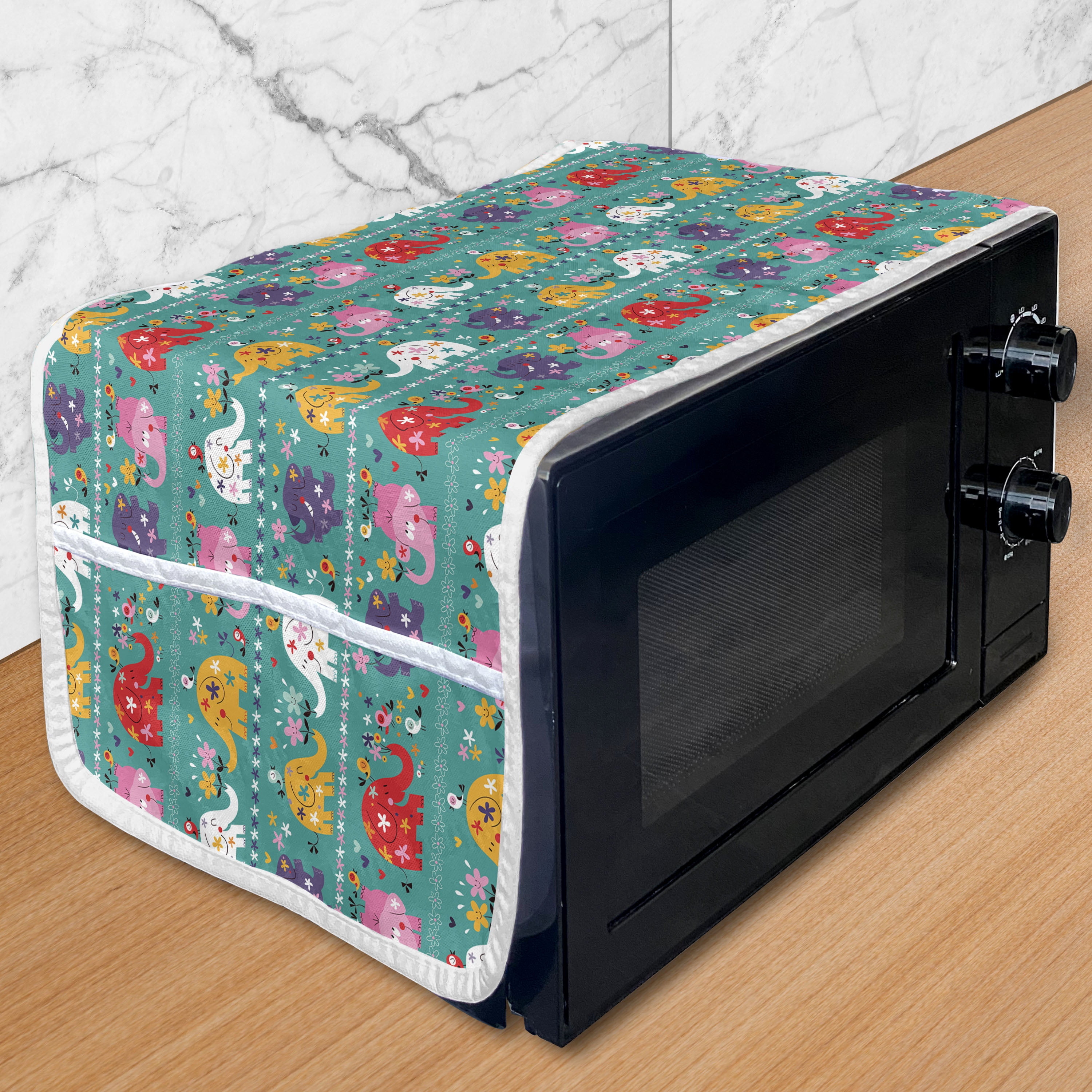 Animal Cartoon Microwave Oven Cover, Joyful Pattern Colorful Animals ...