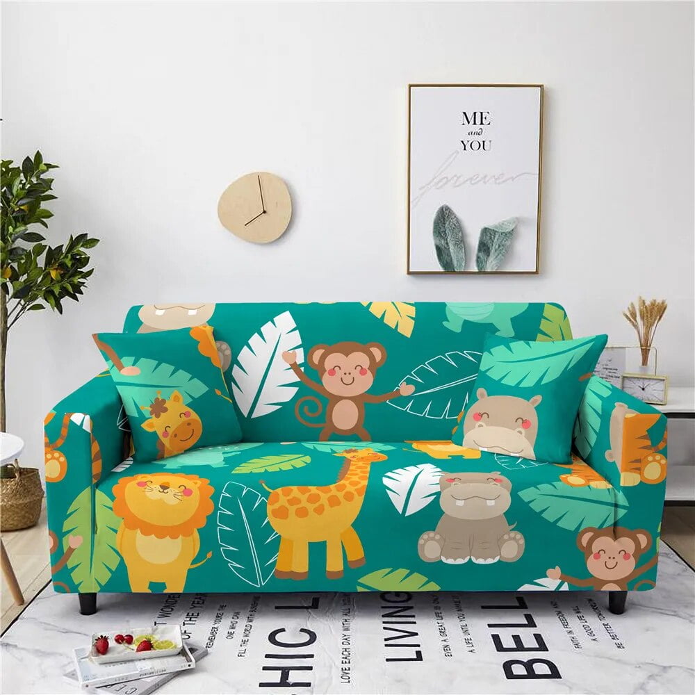 Animal Cartoon Sofa Cover Set Living Room Modern Furniture Sectional ...