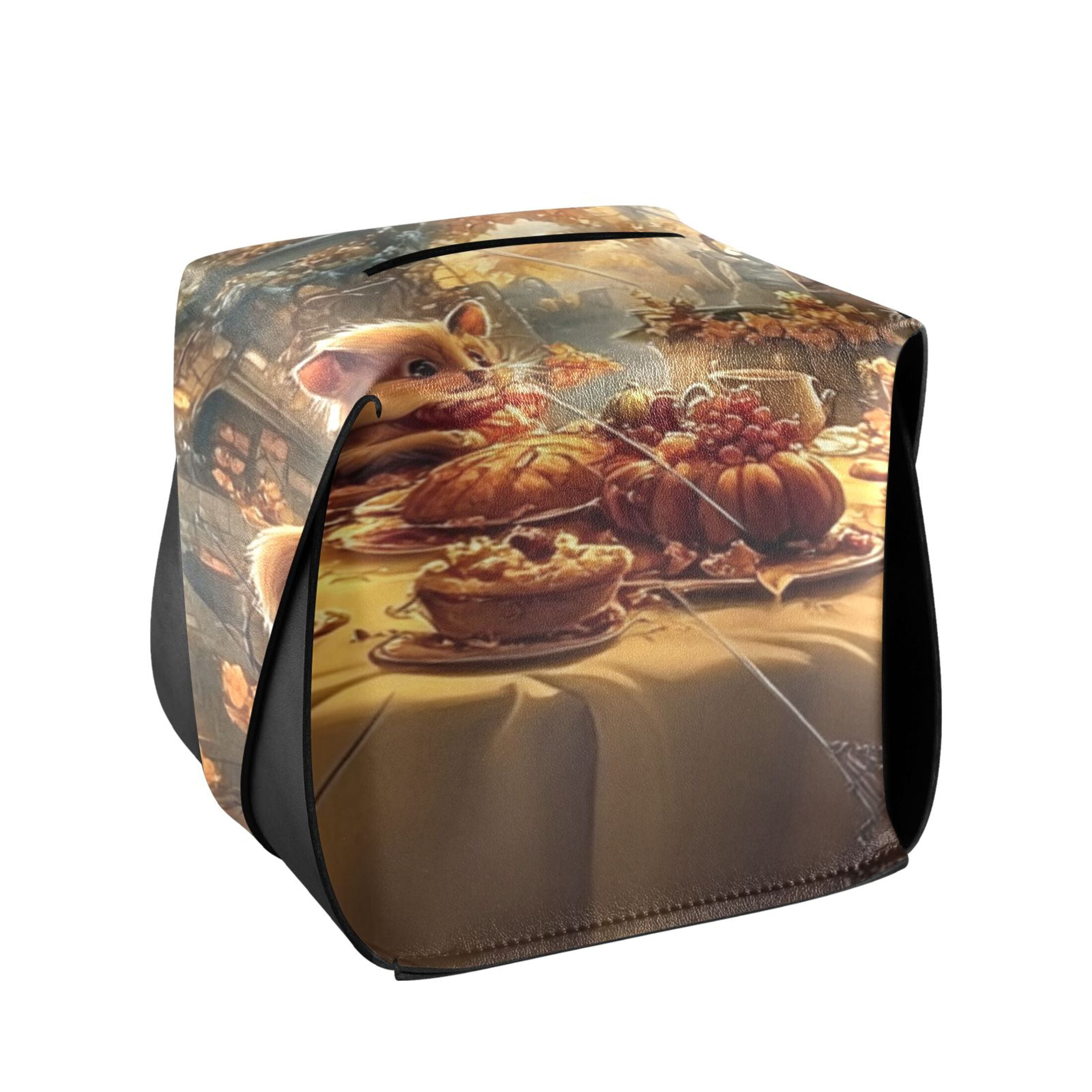 Animal Castle Dinner Tissue Box Cover Leather Square Rectangle Tissue ...