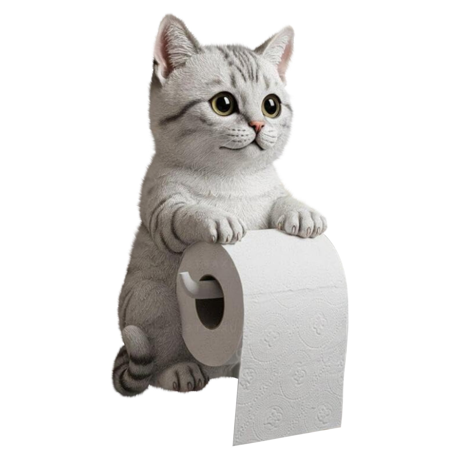 Animal Cats Toilet Paper Holder Wall-Mounted Cat Tissue Papers Roll ...