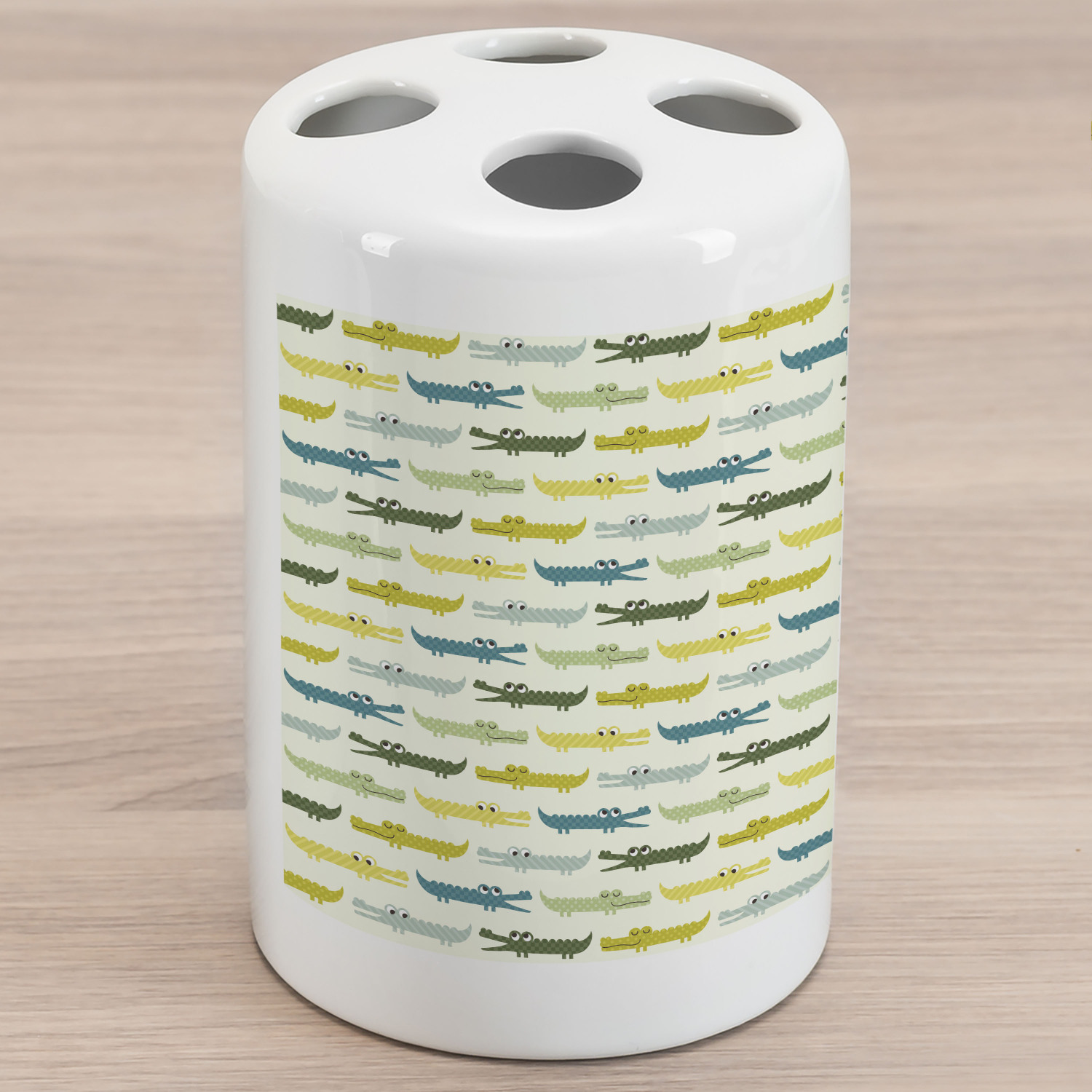 Animal Ceramic Toothbrush Holder, Crocodile Characters in Cartoon Style ...