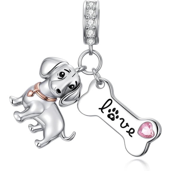 Animal Charm for Bracelet 925 Sterling Silver Butterfly Cow Dog Paw ...