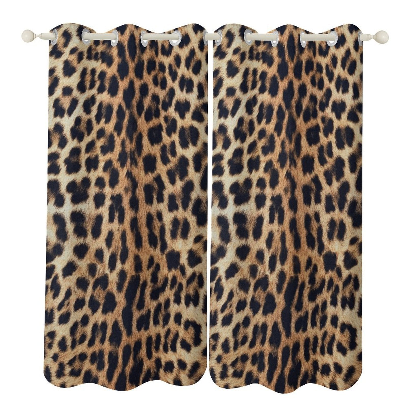 Animal Cheetah Print 2pcs Blackout Curtains For Living Room Bedroom ...