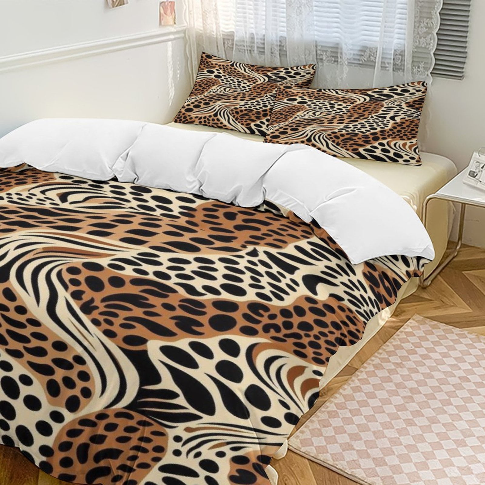 Animal Cheetah Print 3D Set Duvet Cover Quilt Cover Theme for Queen ...