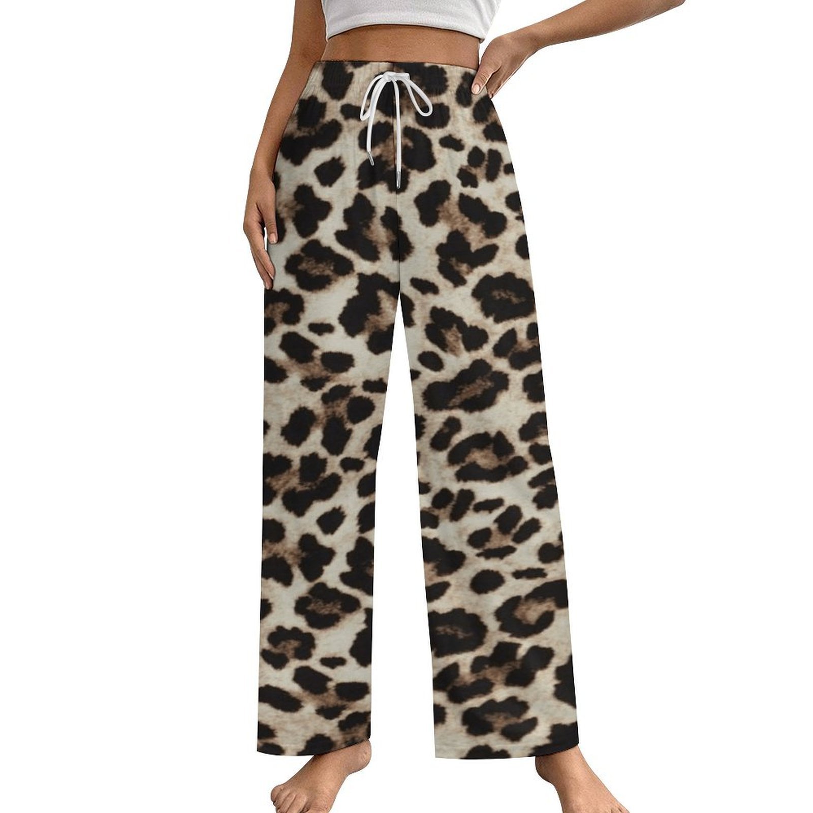 Animal Cheetah Print Pajamas For Women Loose Retro Night Pajama Pants ...