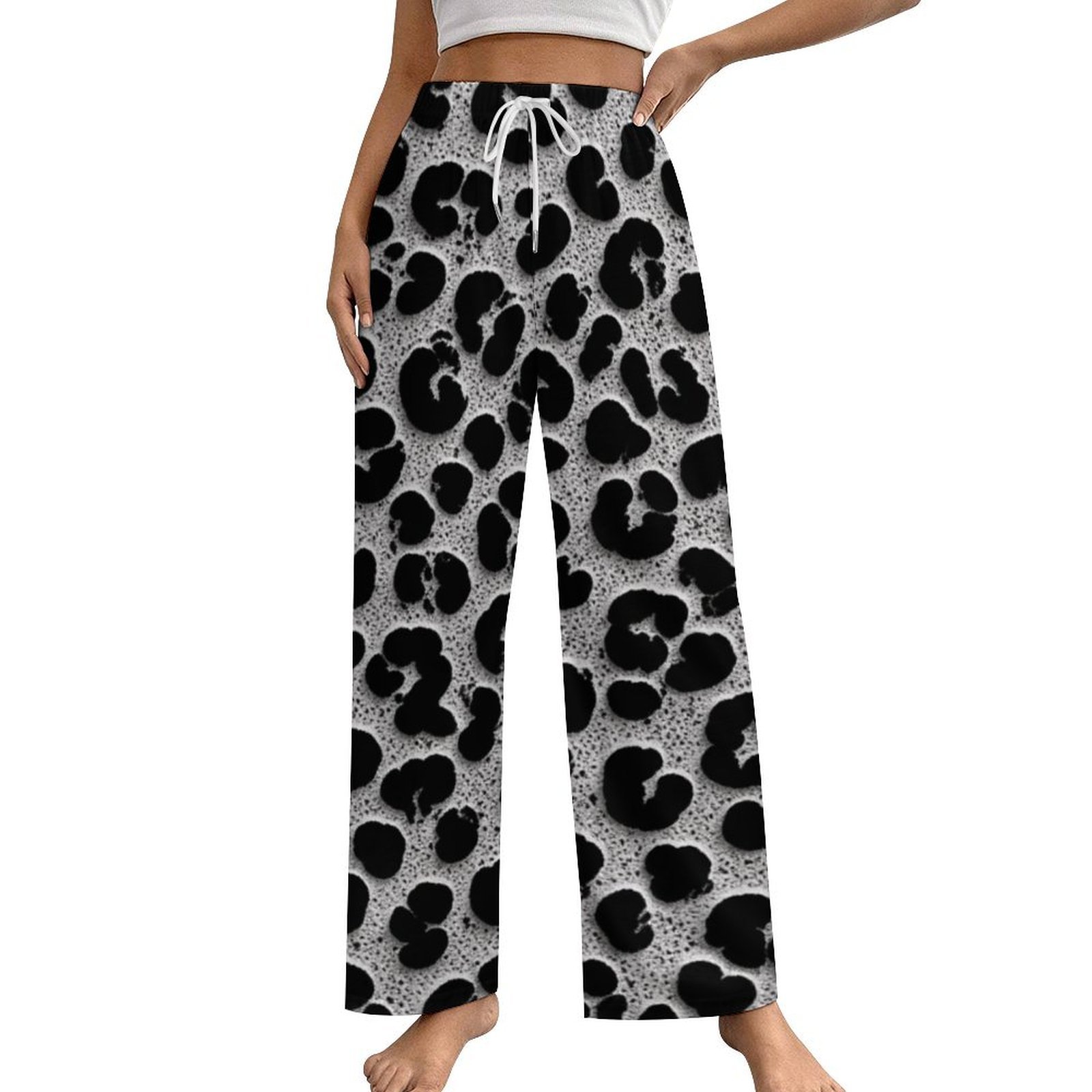 Animal Cheetah Print Pajamas For Women Loose Retro Night Pajama Pants ...