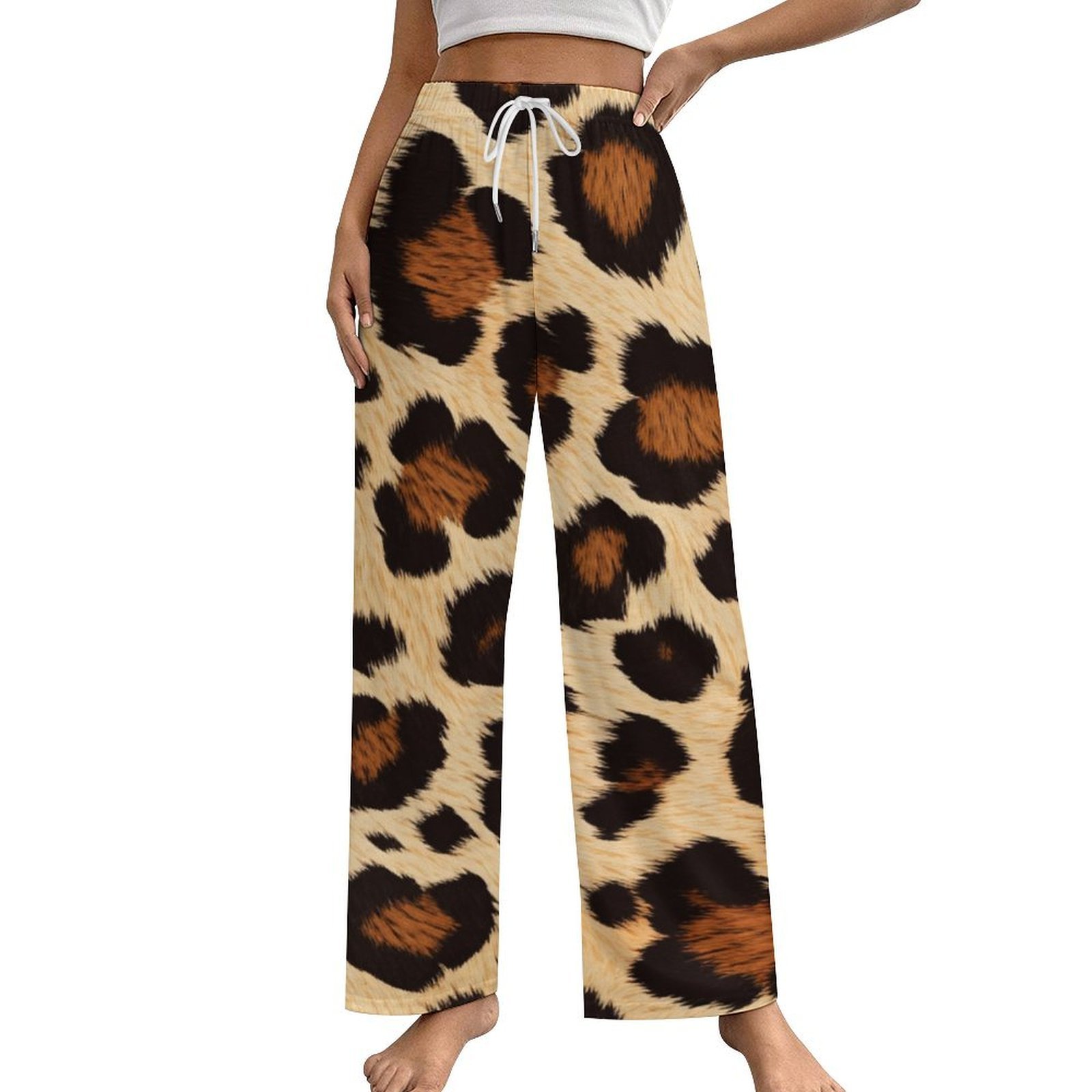Animal Cheetah Print Pajamas Leisure Trousers Soft Warm Sleepwear ...