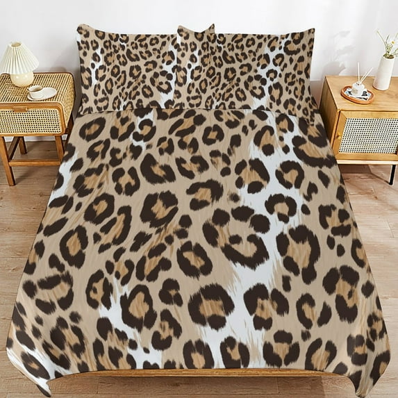 Animal Cheetah Print Quilt Cover 3pcs Set Home Textiles Duvet Cover Set ...