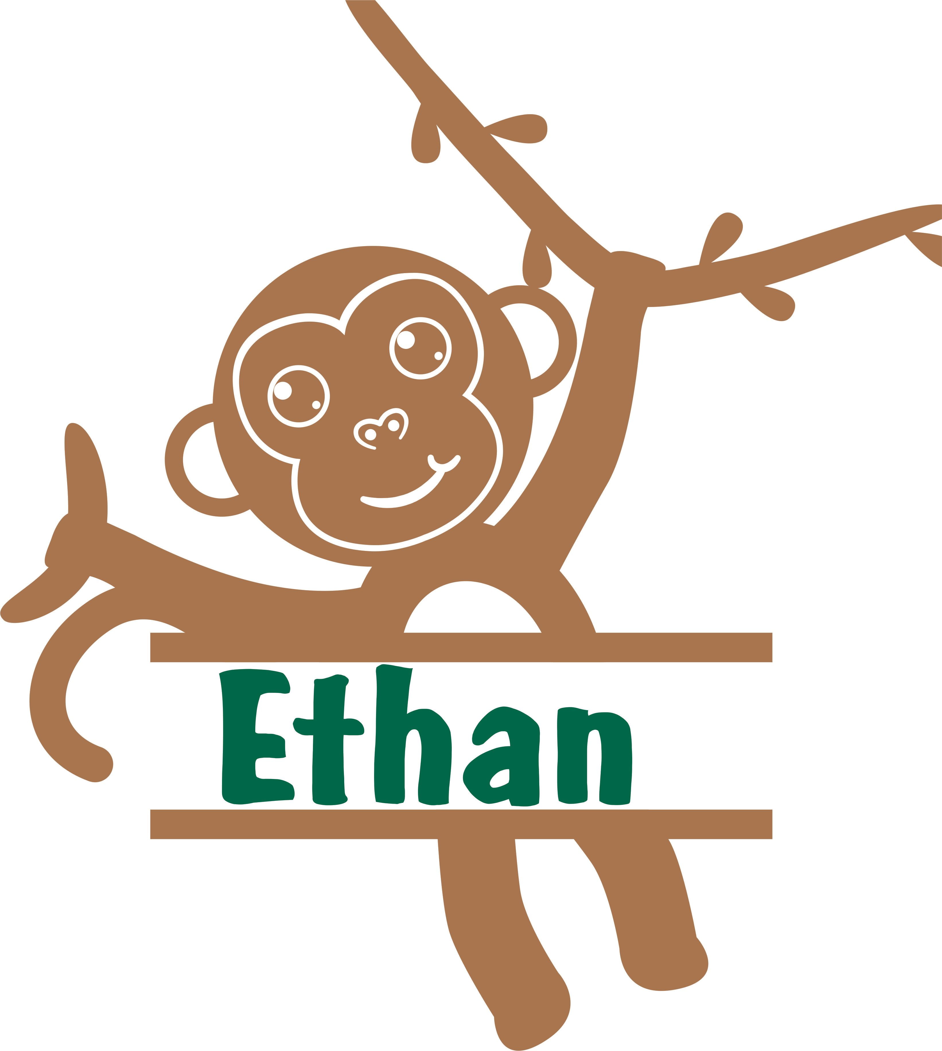 Animal Chimp Monkey Cute Cartoon Customized Wall Decal - Custom Vinyl ...