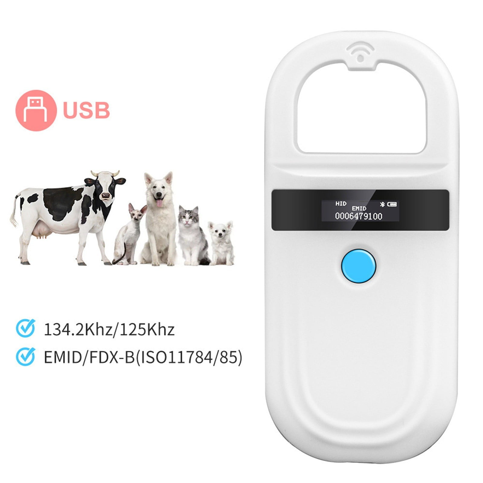 Animal Chip ID Scanner, Microchip Reader Scanner With Display Screen ...