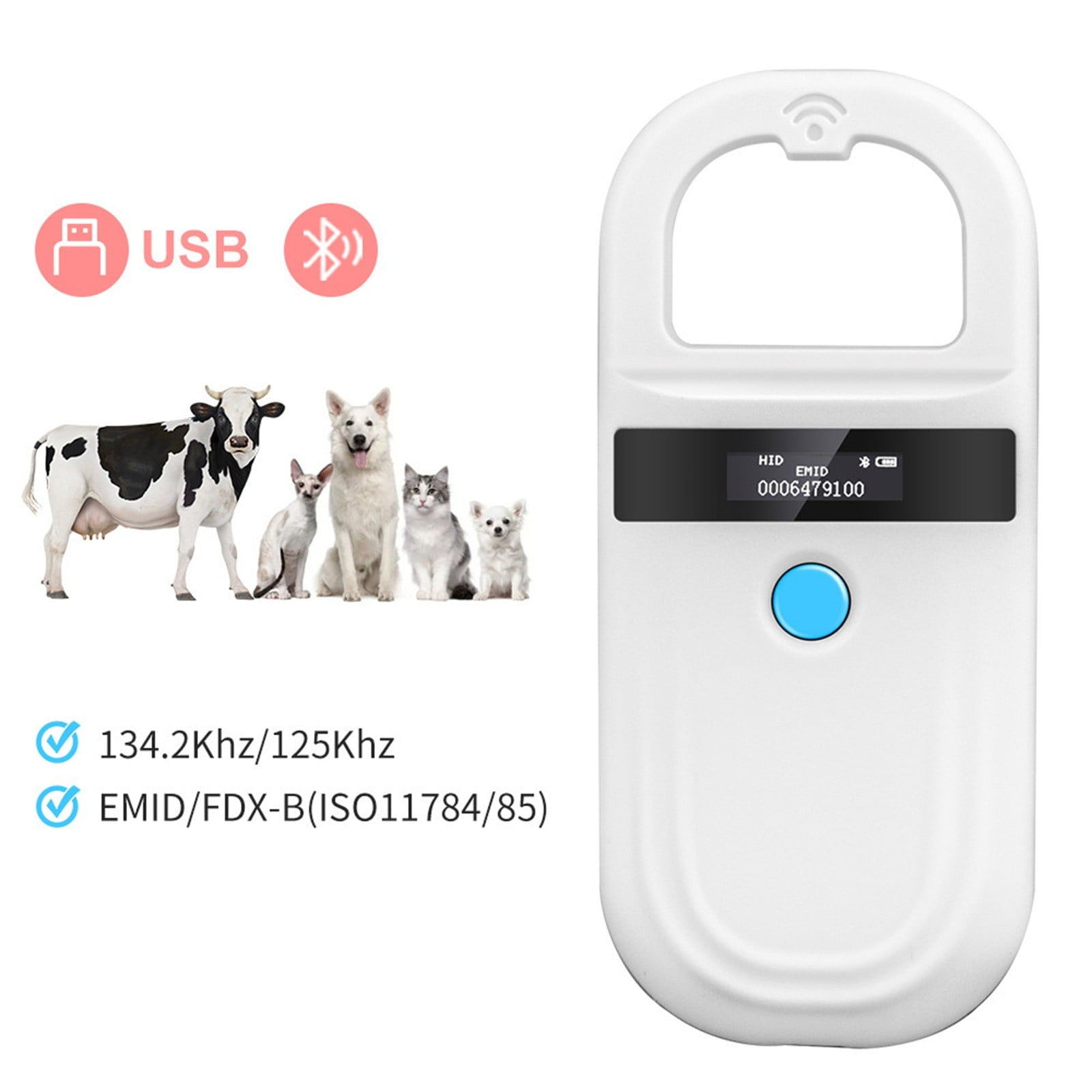 Stiwee Animal Chip ID Scanner Microchip Reader with Display Screen ...