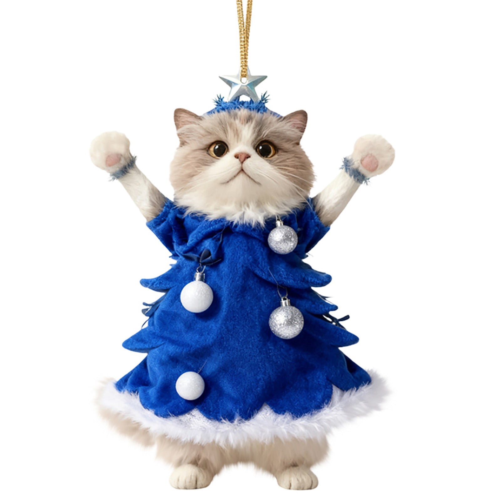 Animal Christmas Ornaments, 3.1 inch Cat Lover Gifts for Women, 2D Flat ...