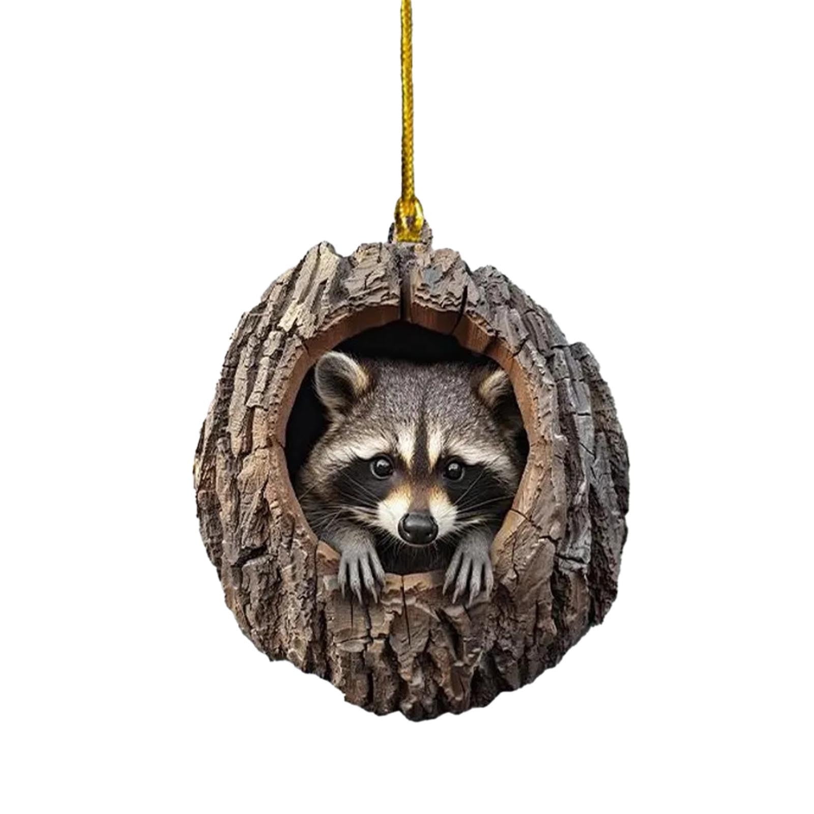 Animal Christmas Tree Acrylic Ornament - Flat 2D Tree Decoration ...