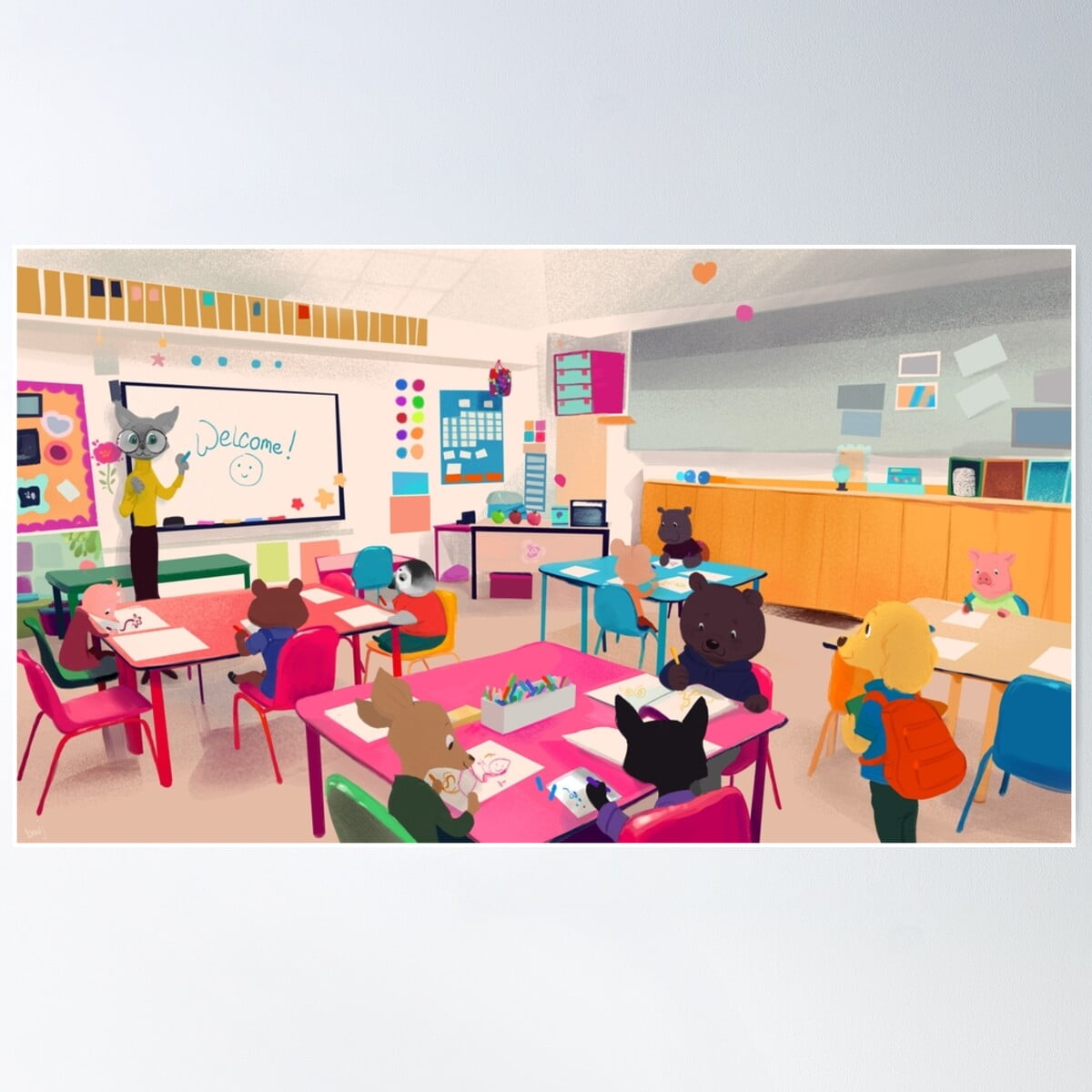 Animal Classroom Poster Wall Art, Modern Wall Decor For Living Room ...