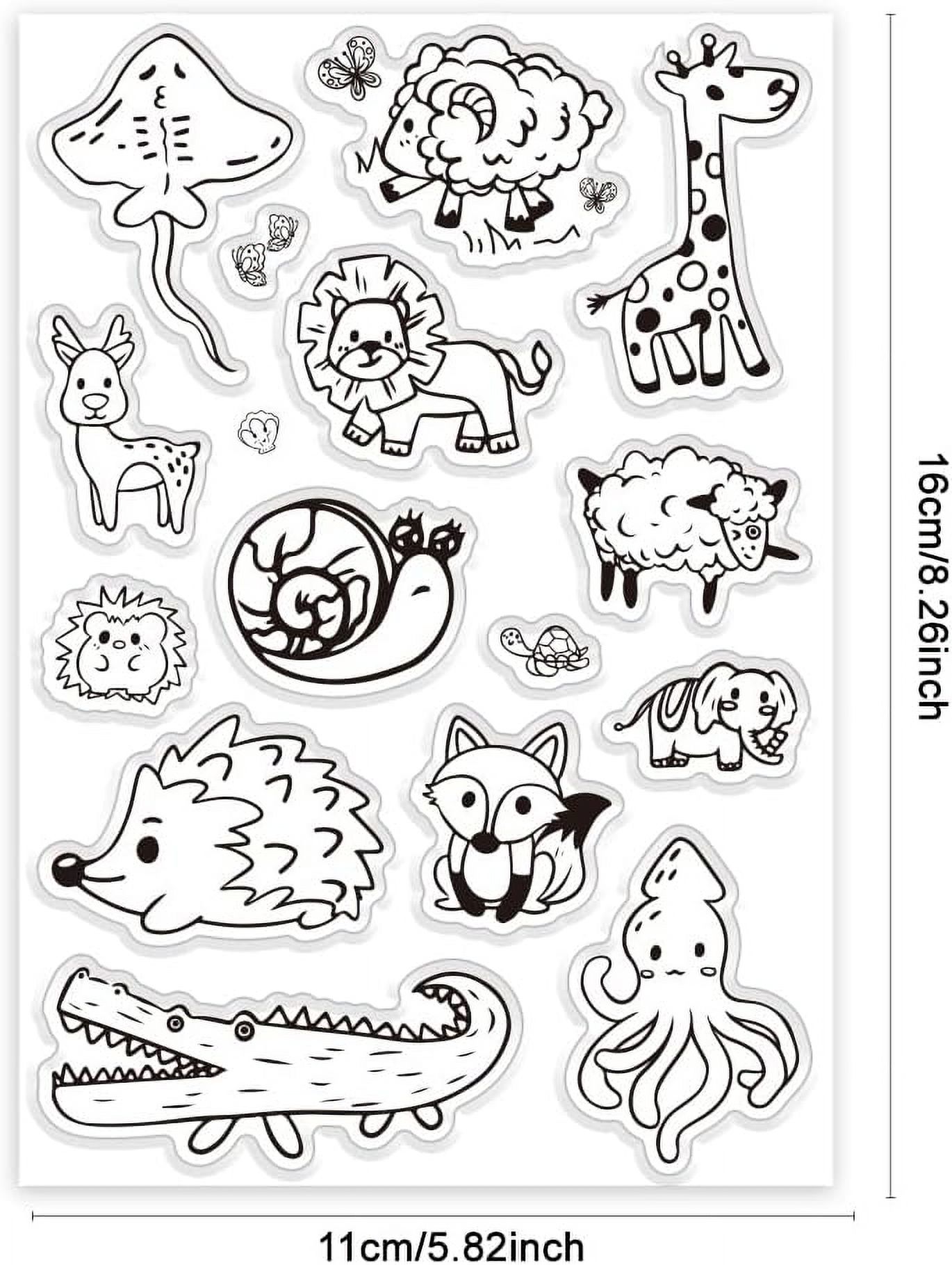 Animal Clear Stamps for Card Making Cartoon Animals Clear Silicone ...