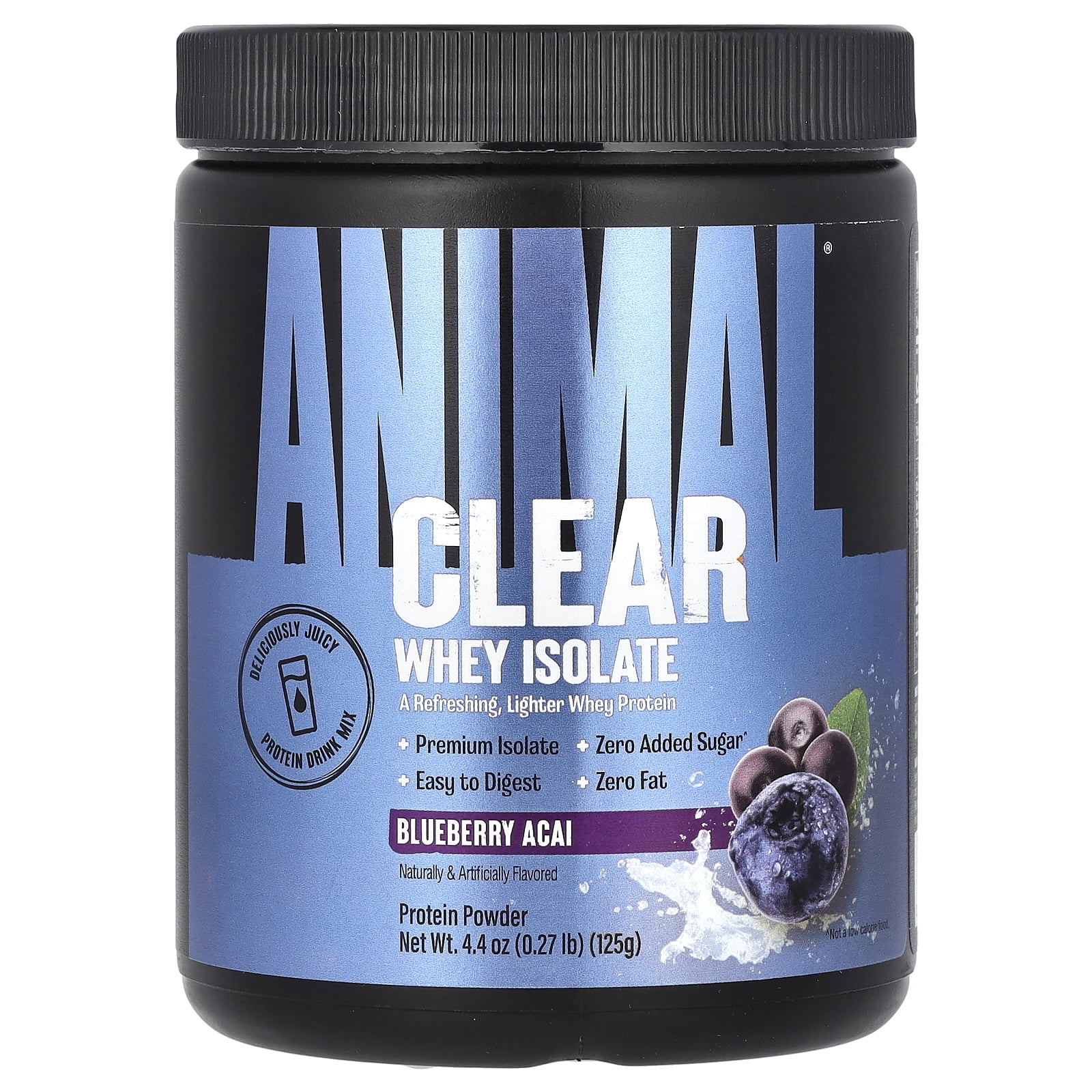 Animal Clear Whey Protein Isolate, Blueberry Acai Flavor, 0.27 lb, 20g ...