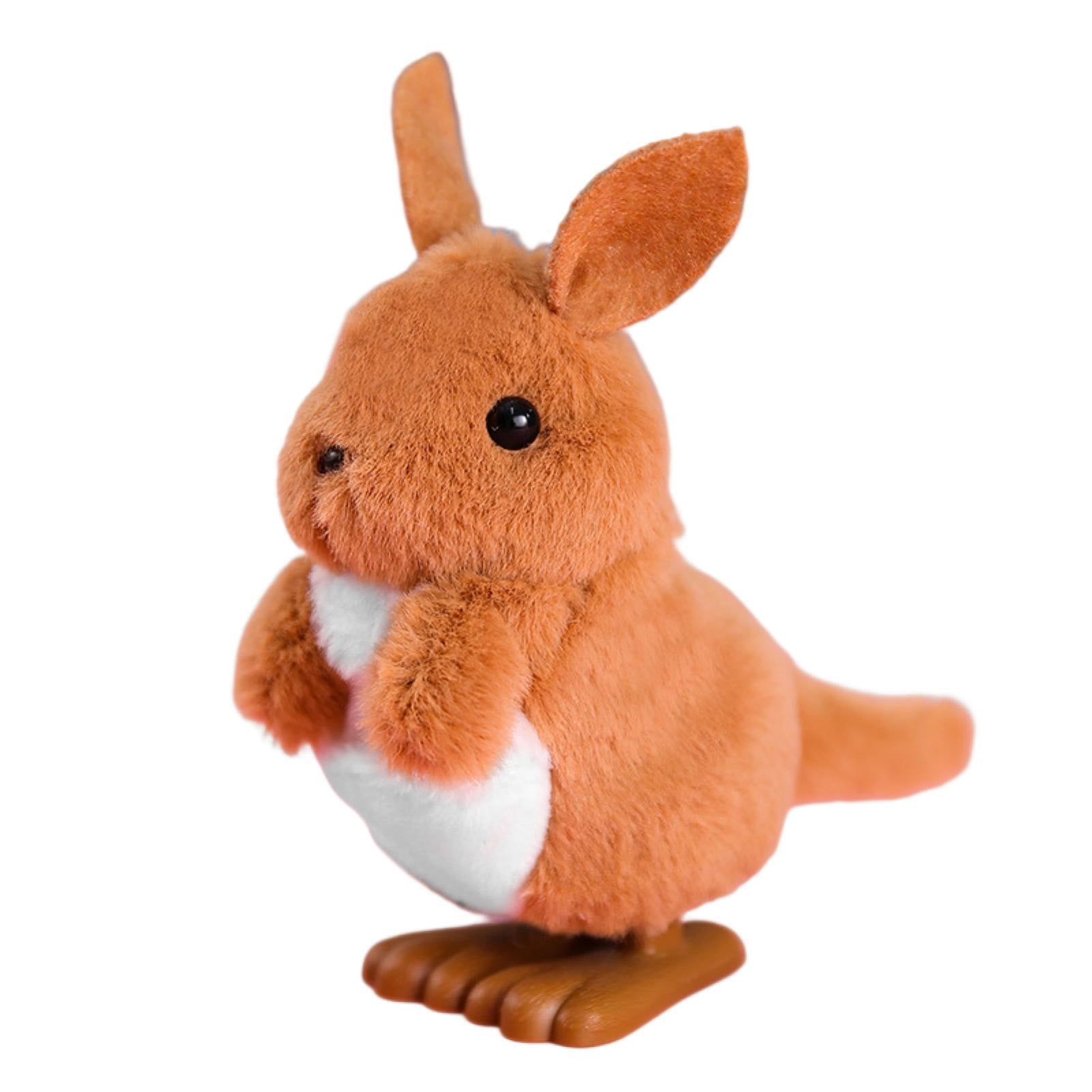Animal Clockwork Toy Battery-Free Cute Jumping Bunny Kangaroo Plush Toy ...