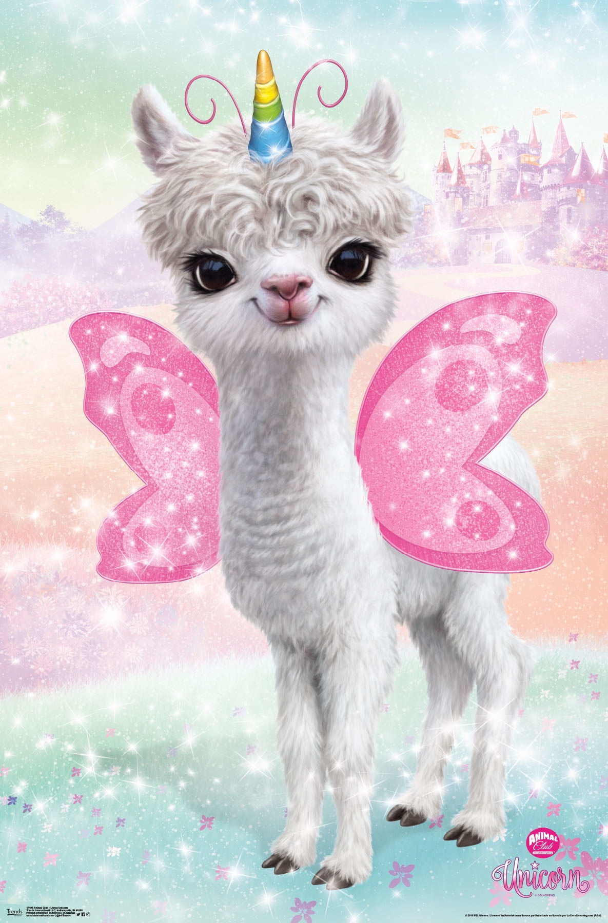 Animal Club - Lama Unicorn Wall Poster, 22.375" x 34" - Walmart.com