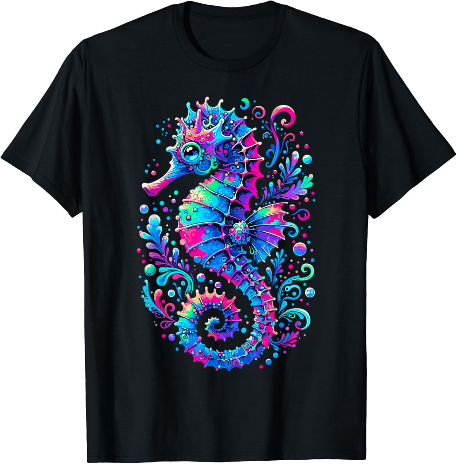 Animal Colorful Underwater Seahorse T Shirt - Walmart.com