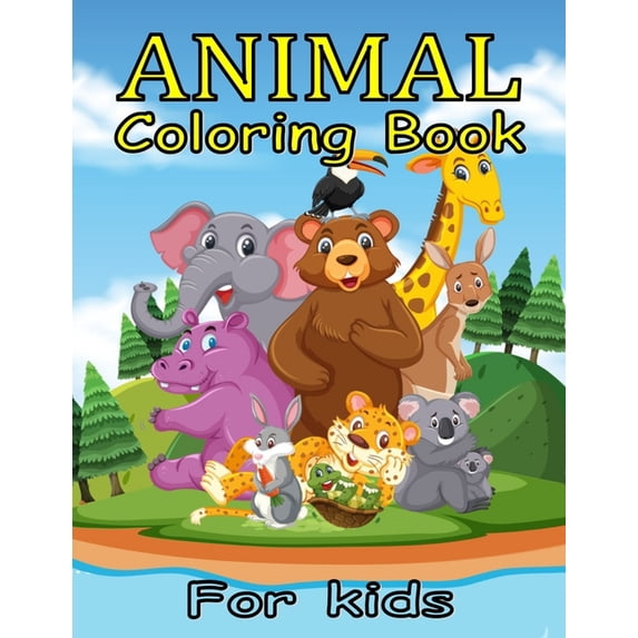 Animal Coloring Book For Kids. : 50 awesome Illustrations Featuring ...