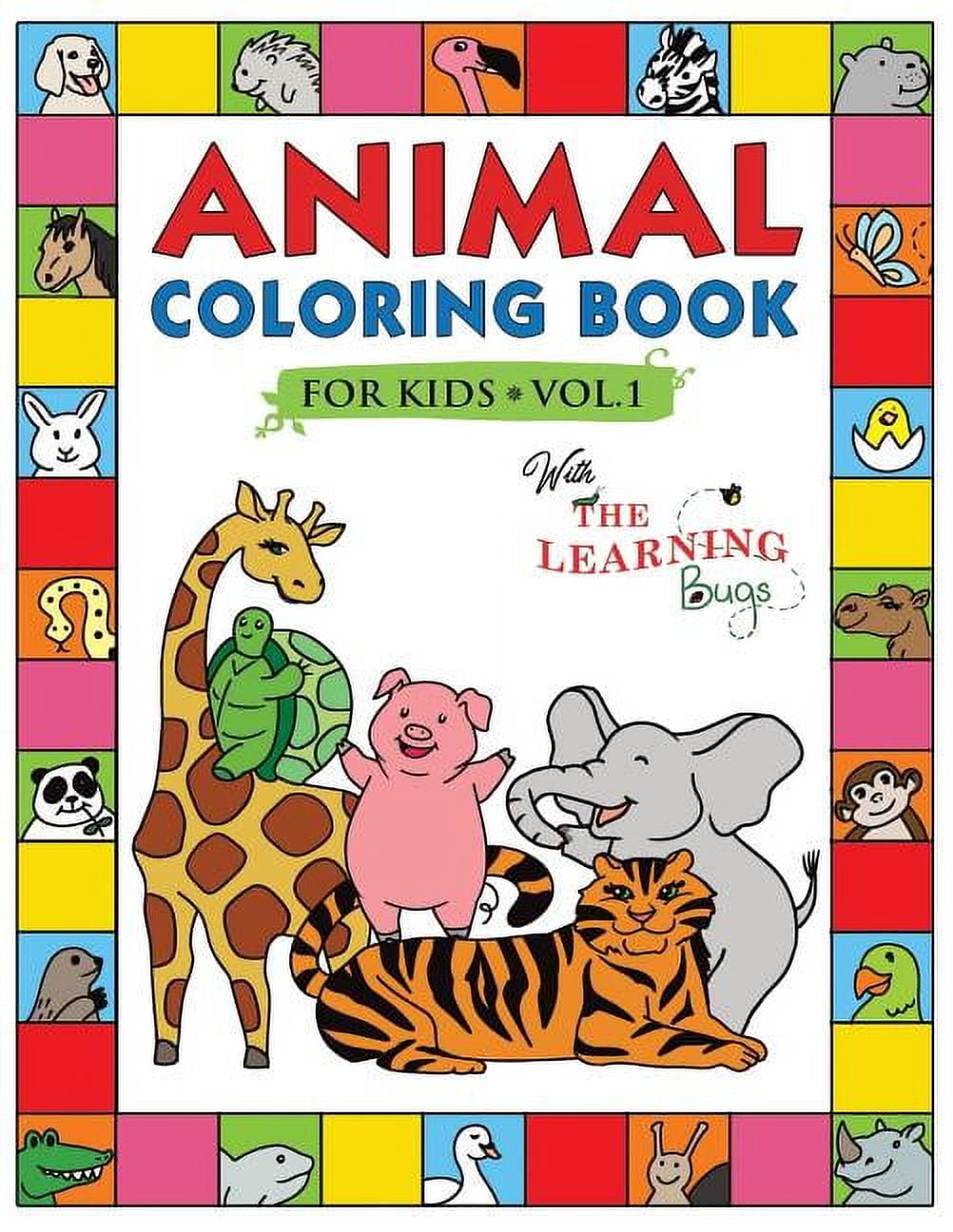 Animal Coloring Book for Kids with The Learning Bugs Vol.1: Fun ...