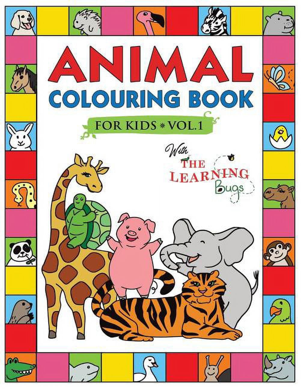 Animal Colouring Book for Kids with The Learning Bugs Vol.1: Fun ...