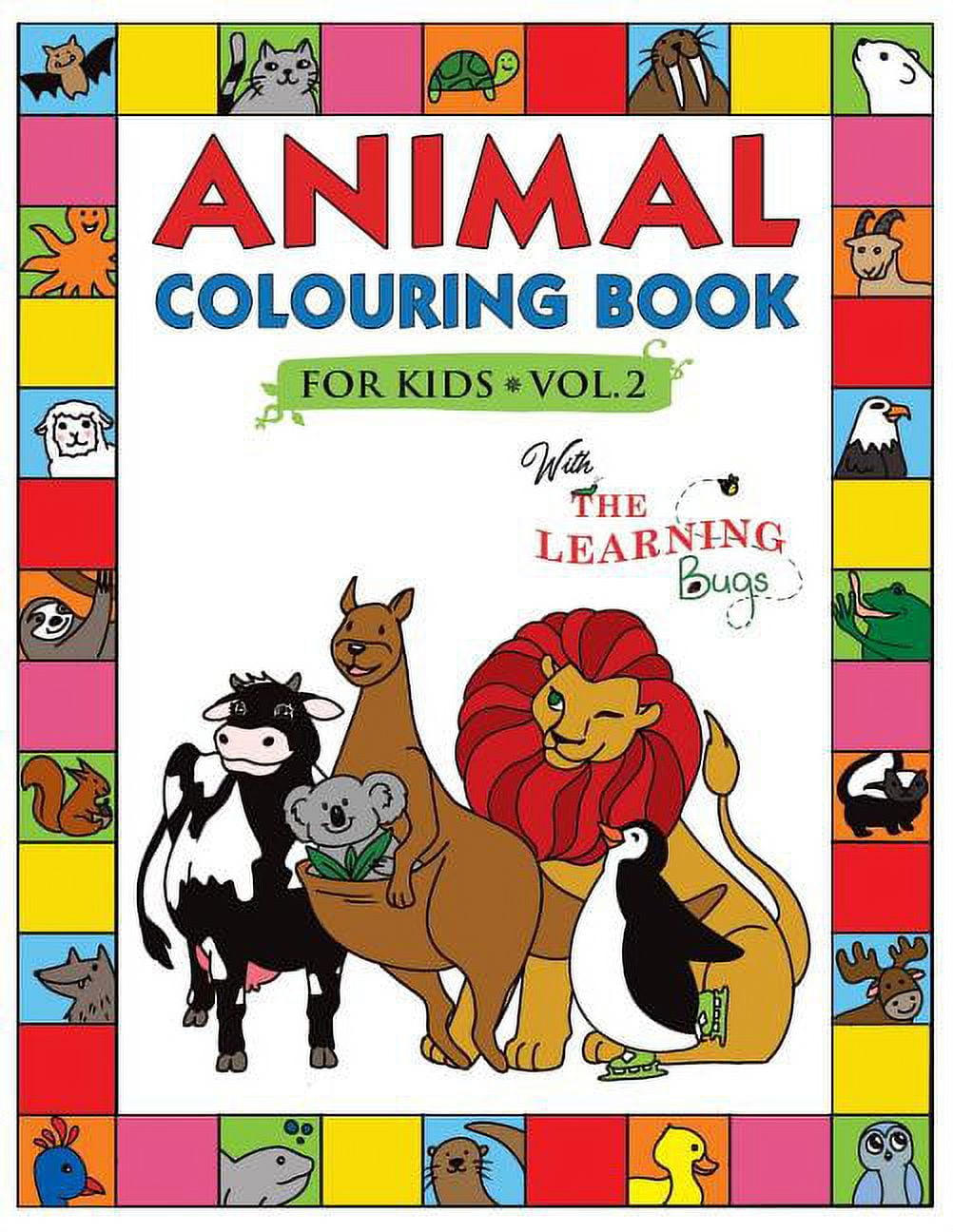 Animal Colouring Book for Kids with The Learning Bugs Vol.2: Fun ...