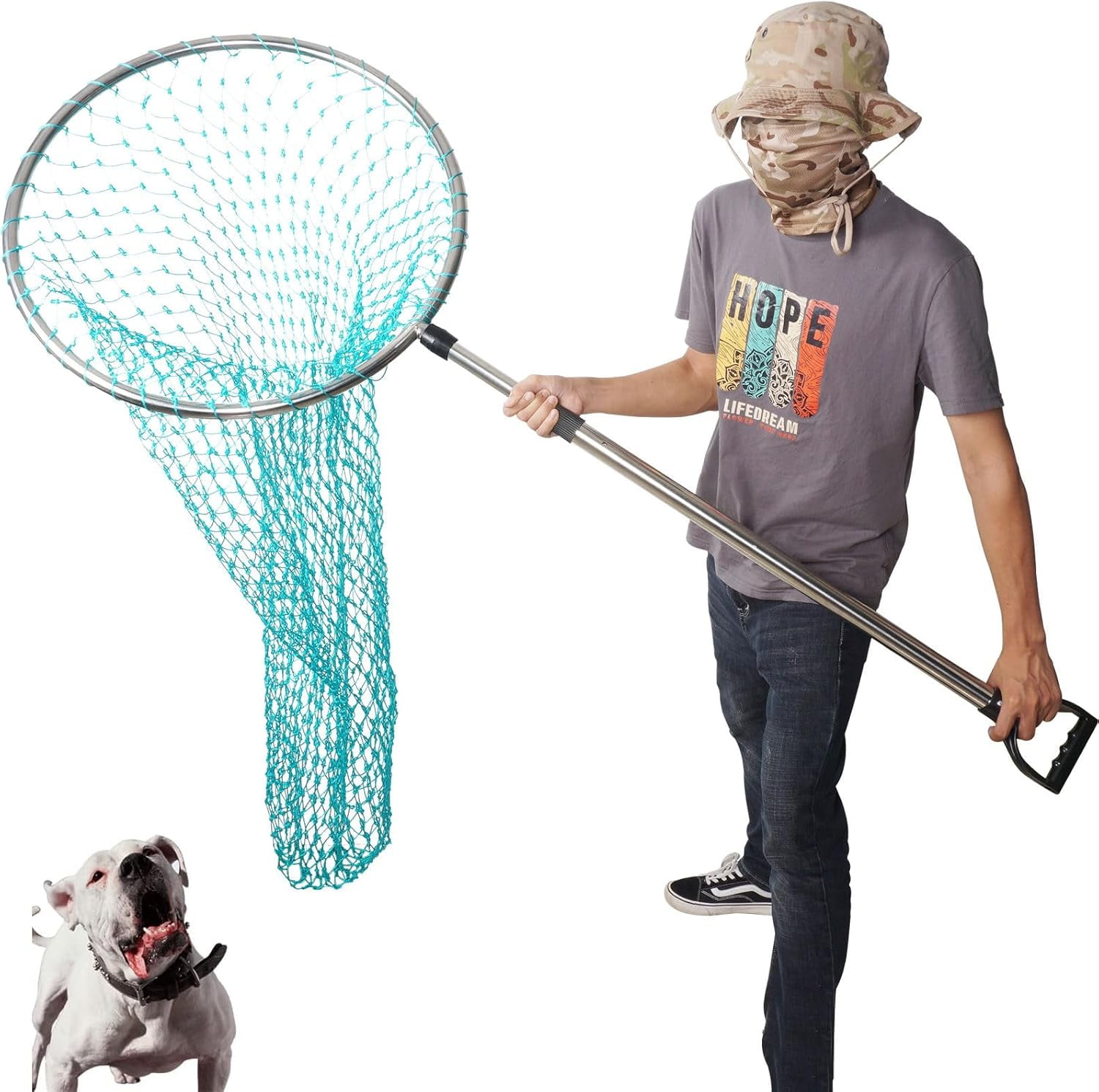 Animal Control Catch Net Pole Tool for Dog Shoat Goat Cat Boar Hog Pig ...