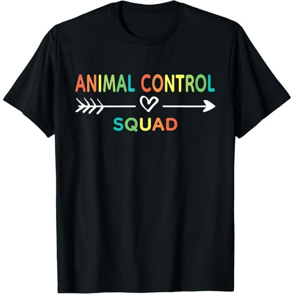 Animal Control Squad Colorful Graphic Unisex Tee with Heart and Arrows ...