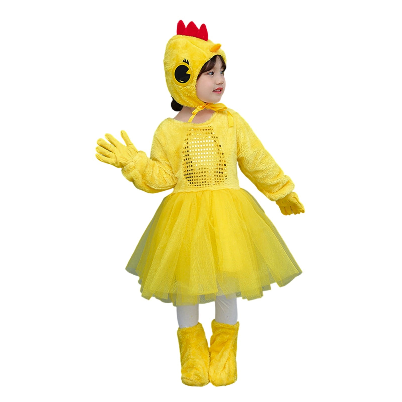 Animal Cosplay Rooster Chicken Dress Set Girls Performance Dress Set ...